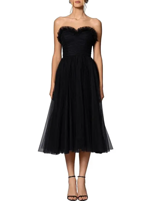 GHRAIL Tulle Cocktail Dress - Black/navy