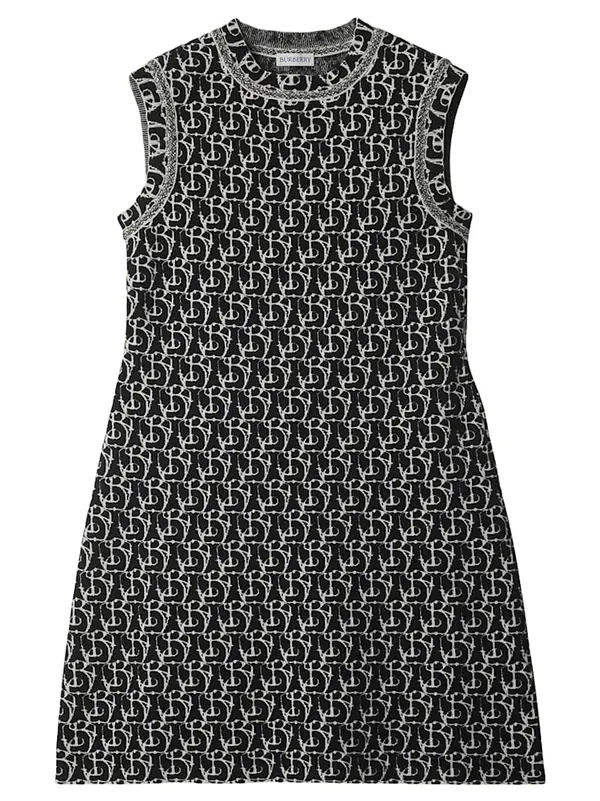 Burberry B Charm Wool Mini Dress - Black Ip Pattern