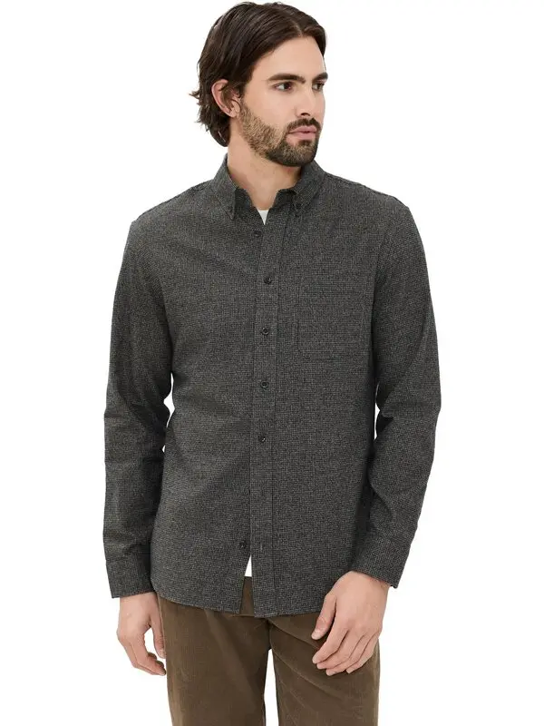 Taylor Stitch Jack Houndstooth Shirt - Dark Forest