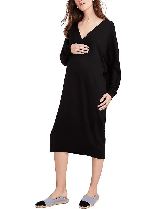 Hatch Collection Maternity Midi Dress - Black