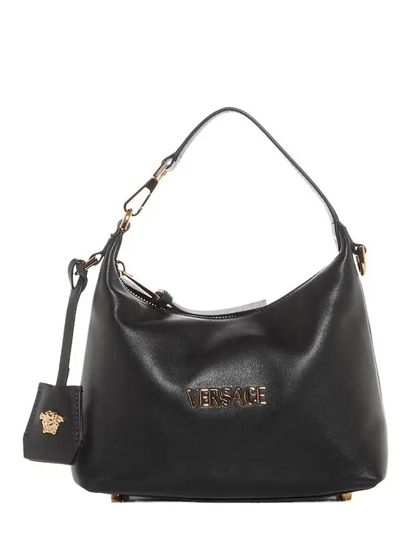 Versace Leather Hobo Bag With Tag - Black Versace