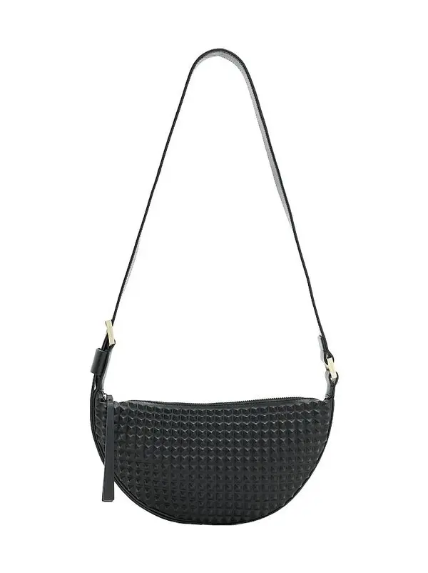 ALLSAINTS Half Moon Studded Crossbody Bag - Black