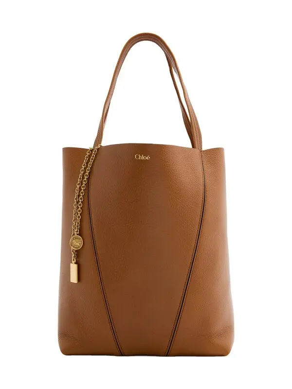 Chloé Grained Leather Tote - Brown