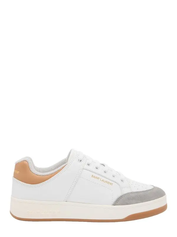 Saint Laurent Panelled Leather Sneakers - White