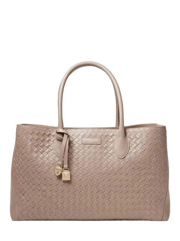 ASPINAL OF LONDON London Tote In Pebble Leather With Charm - Neutral