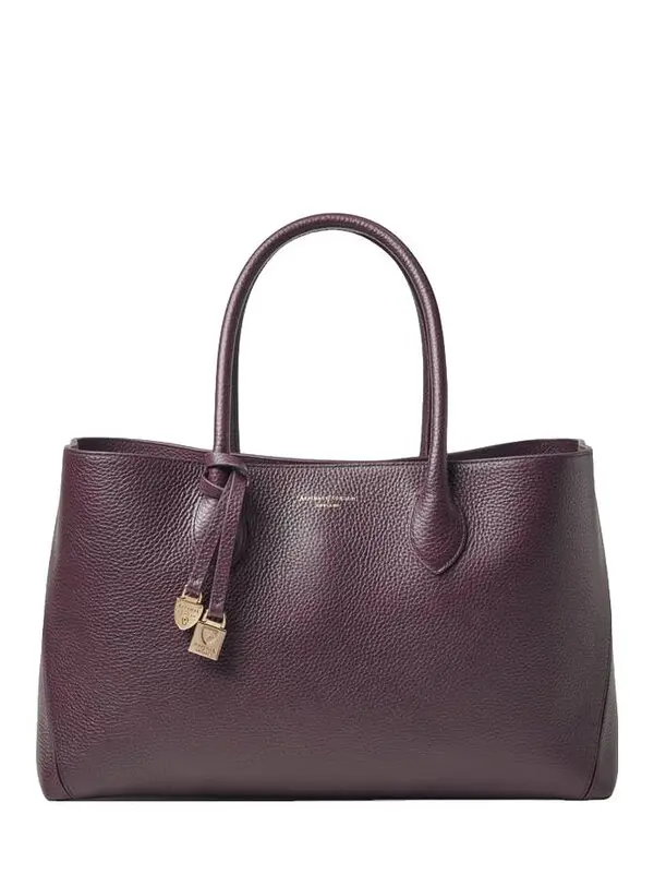 ASPINAL OF LONDON London Tote In Pebble Leather With Charm - Purple