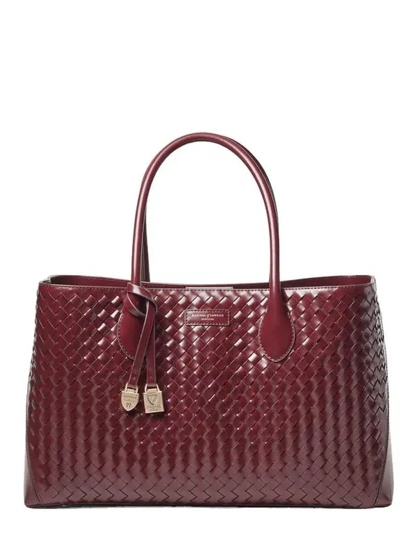 ASPINAL OF LONDON London Tote In Pebble Leather With Charm - Red