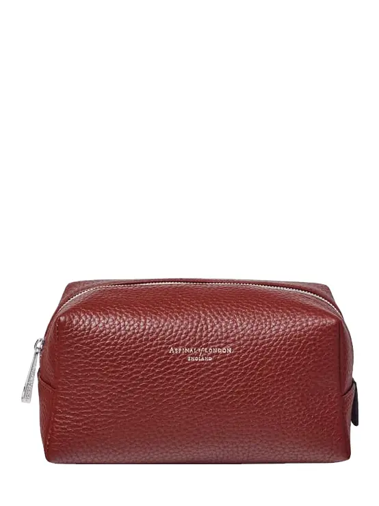 ASPINAL OF LONDON Makeup Bag In Cobalt Pebble - Red