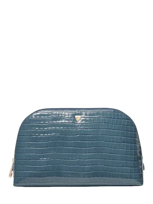 ASPINAL OF LONDON Classic Toiletry Bag In Soft Saffiano - Blue