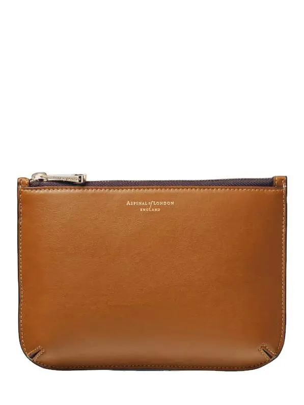 ASPINAL OF LONDON Ella Pouch In Sky Pebble - Tan