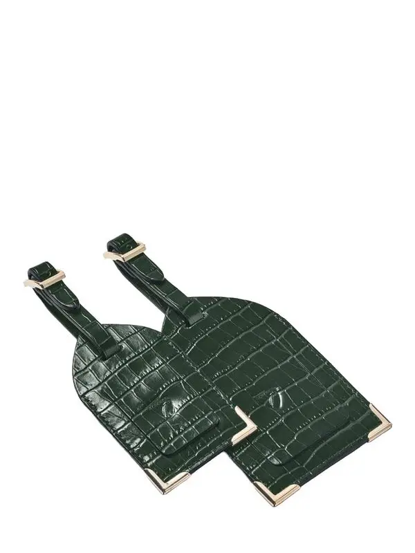 ASPINAL OF LONDON Set Of 2 Luggage Tags - Green