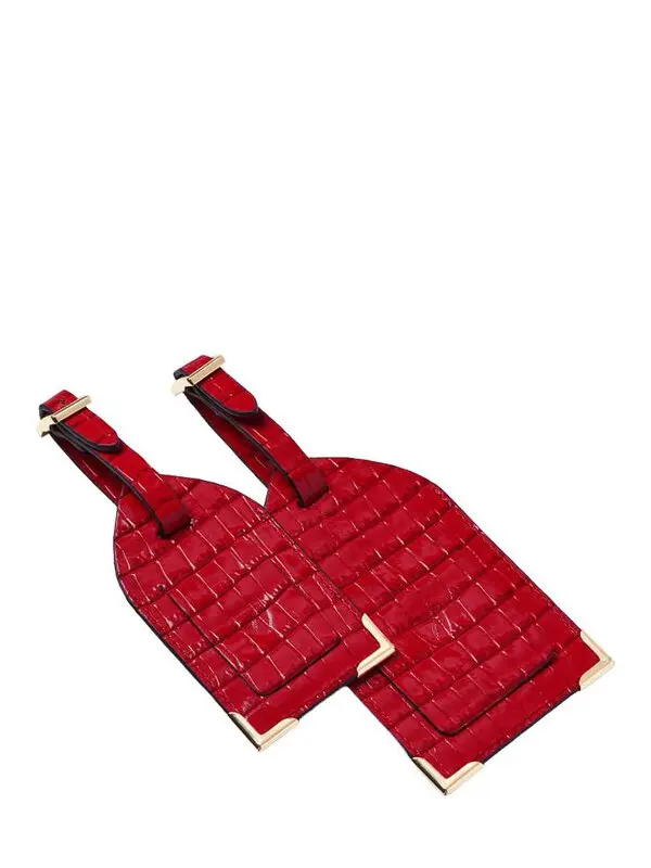 ASPINAL OF LONDON Set Of 2 Luggage Tags - Red
