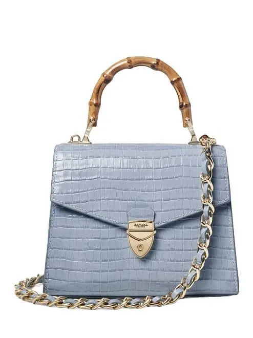 ASPINAL OF LONDON Midi Mayfair 2 Top Handle Bag - Blue