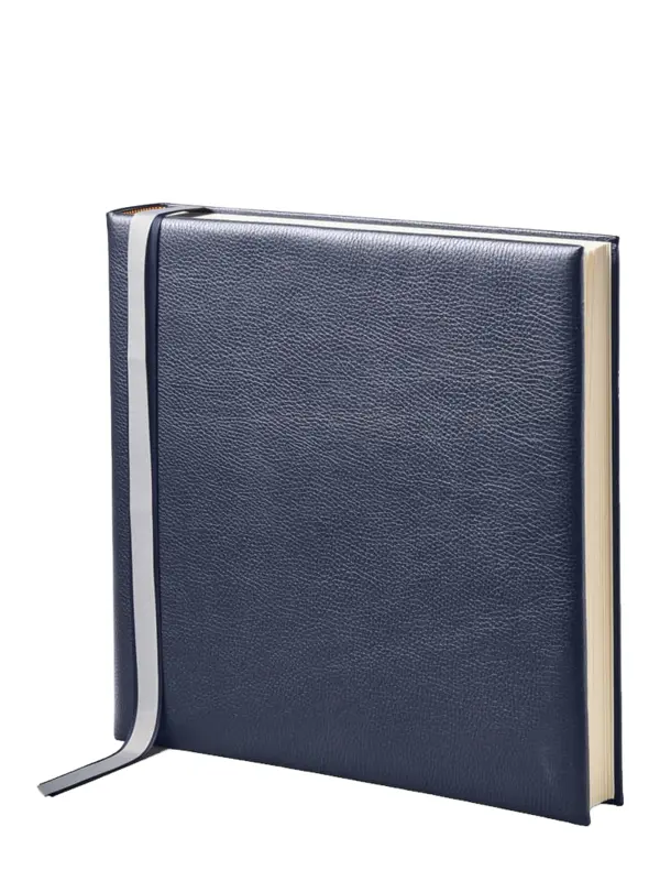 ASPINAL OF LONDON 8-inch Leather Photo Album In Pebble - Blue