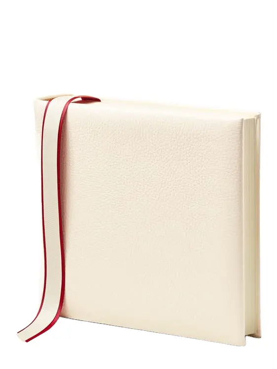 ASPINAL OF LONDON 8-inch Leather Photo Album In Pebble - Ivory