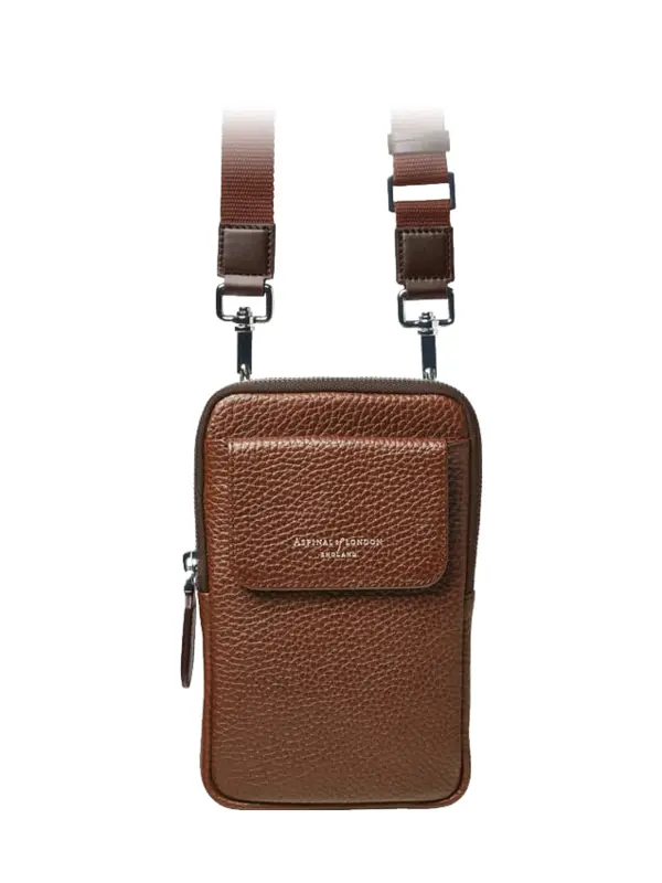 ASPINAL OF LONDON Reporter Crossbody Phone Bag - Brown