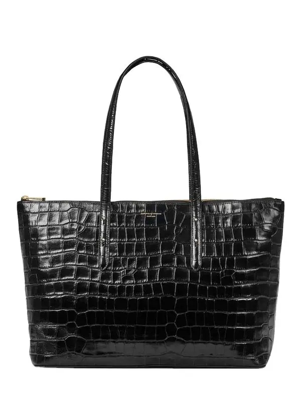 ASPINAL OF LONDON Zipped Regent Tote Bag - Black