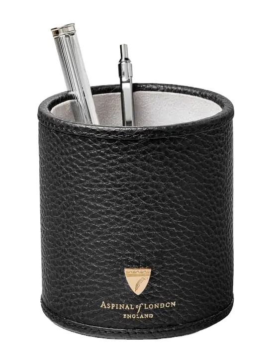 ASPINAL OF LONDON Round Pen Pot In Pebble - Black
