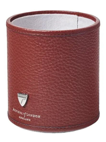 ASPINAL OF LONDON Round Pen Pot In Pebble - Red