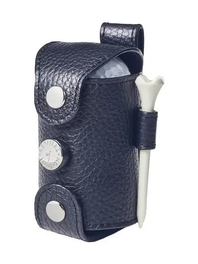 ASPINAL OF LONDON Golf Tidy In Navy Pebble Leather - Blue