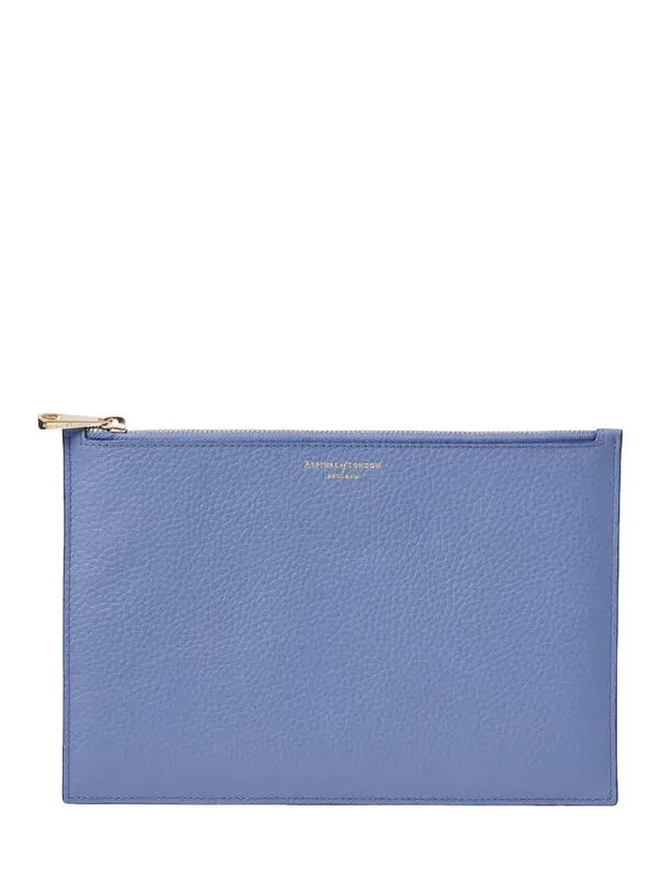 ASPINAL OF LONDON Large Essential Flat Pouch - Blue