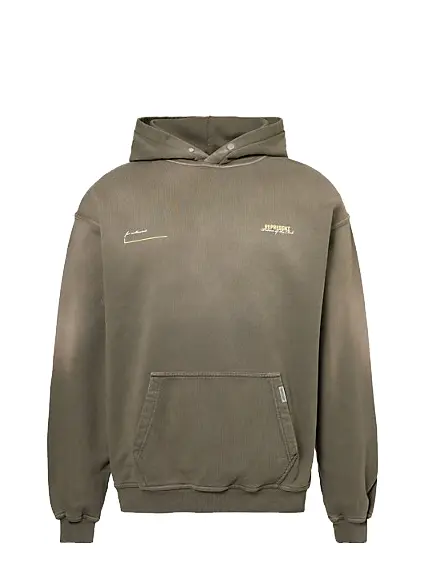 REPRESENT Patron Of The Club Brand-print Hoody - Washed Olive