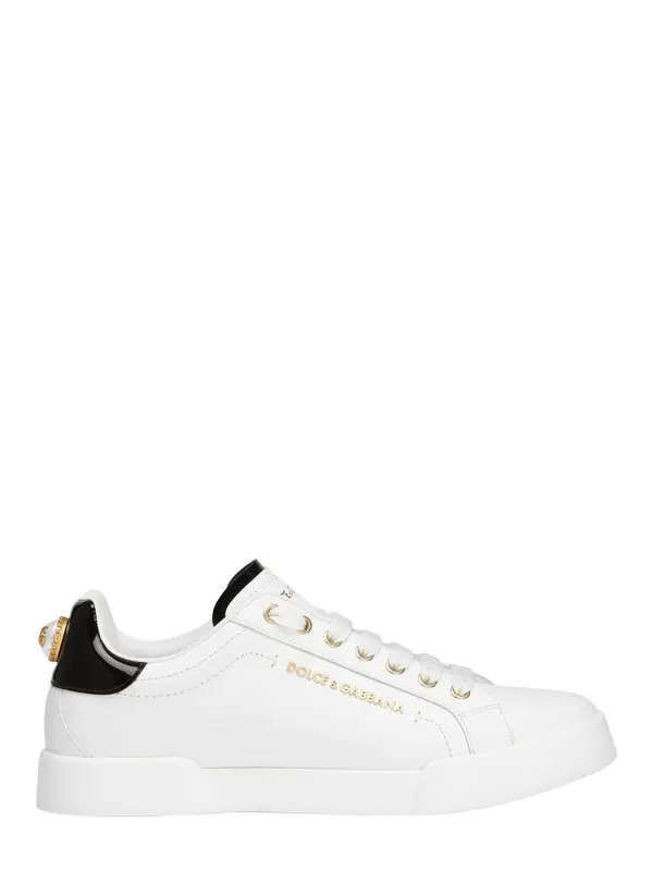 Dolce & Gabbana Calfskin Nappa Portofino Sneakers - White