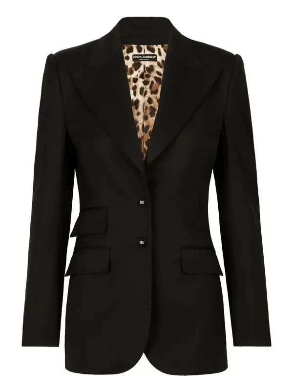Dolce & Gabbana Gabardine Turlington Jacket - Black