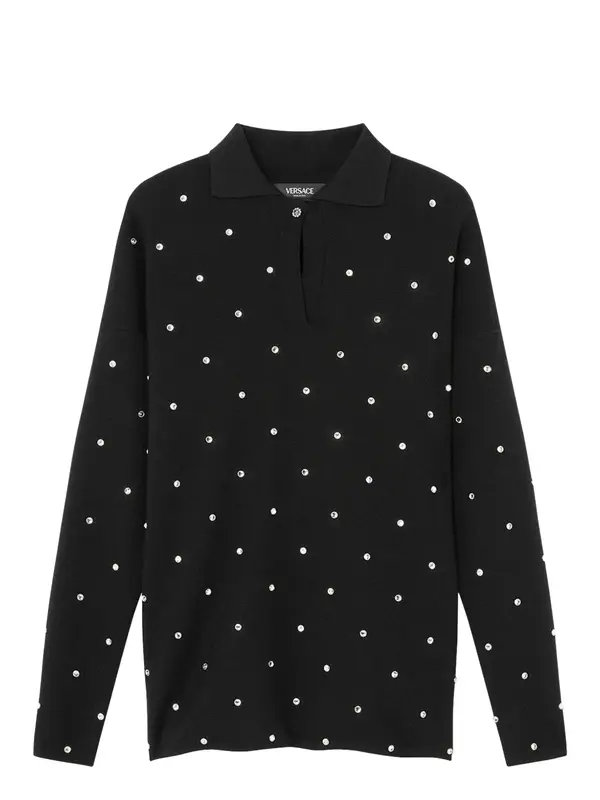 Versace Cielo Stellato Polo Sweater - Black