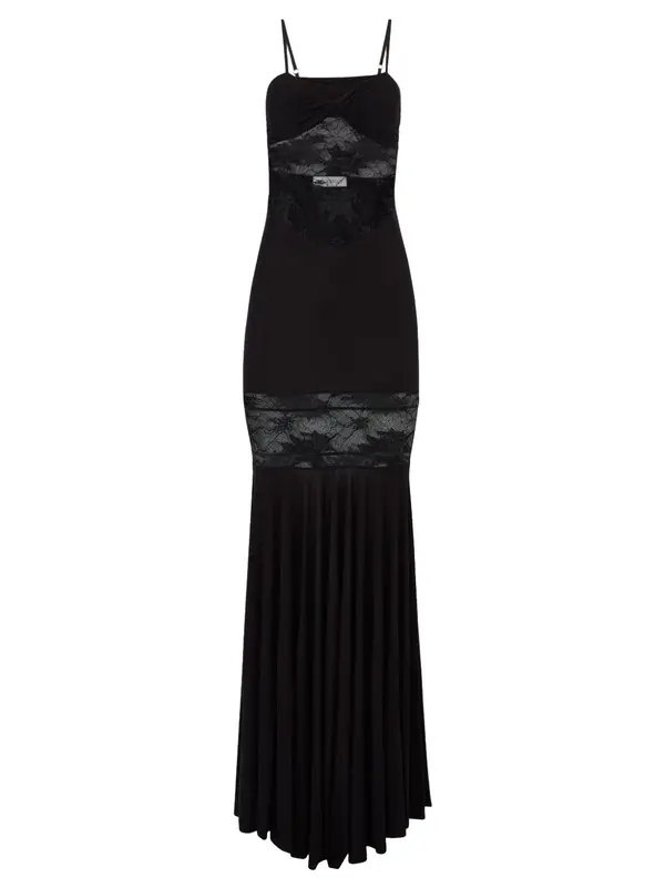 Nina Ricci Lace-detailing Maxi Dress - Black