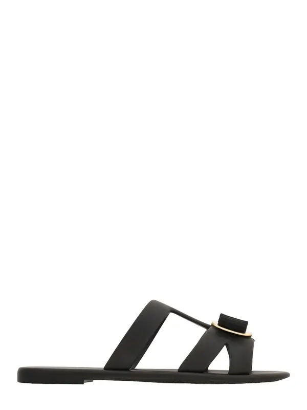 FERRAGAMO Vara Plate Sandals - Black