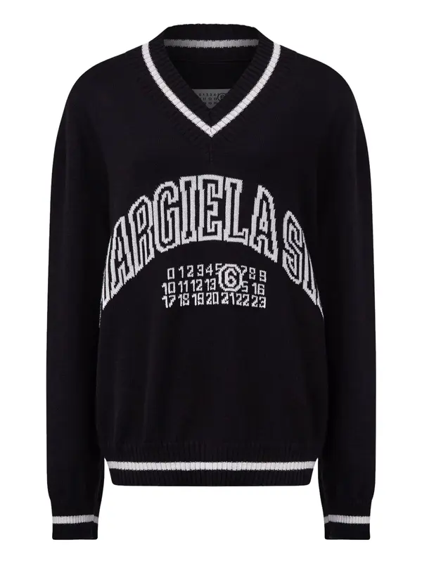 MAISON MARGIELA Logo-knit Jumper - Black