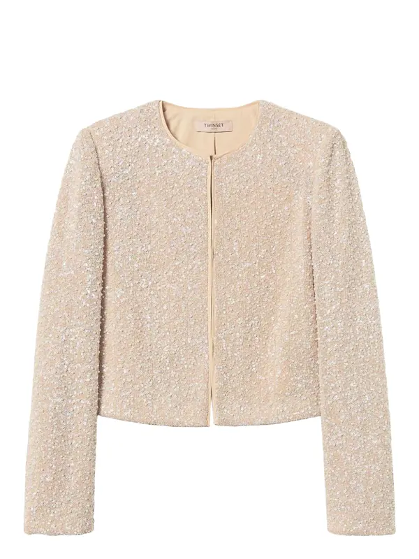 TWINSET Sequinned Jacket - Neutrals