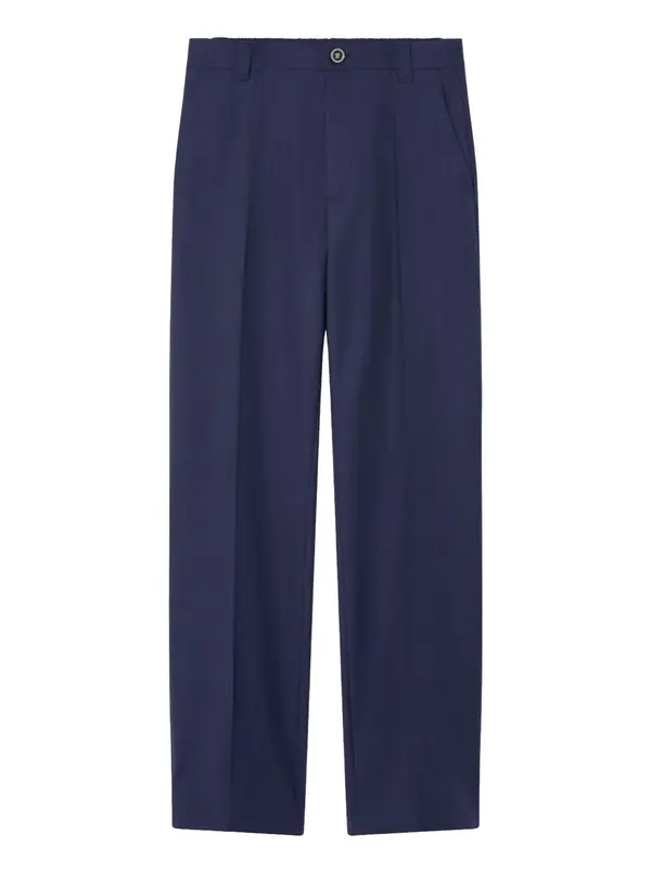 Versace Wool Tailored Trousers - Blue