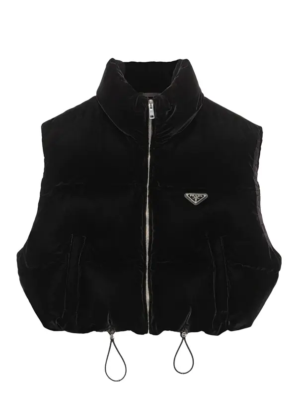 Prada Velvet Down Vest - Black