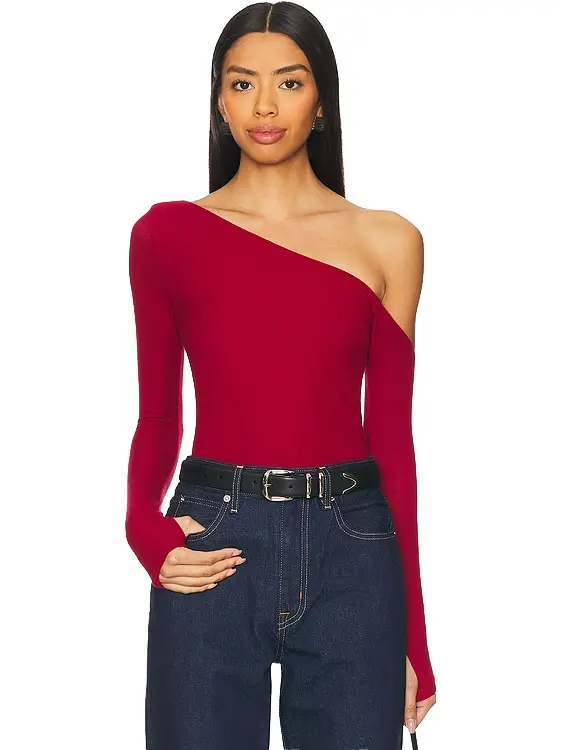 Michael Lauren Magdaleno Asymmetrical Top - Maroon