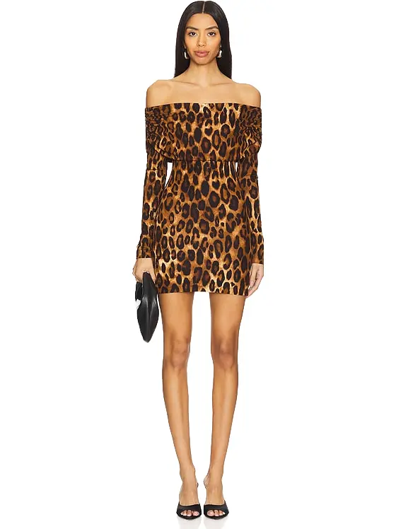 LOVERS AND FRIENDS Sarah Mini Dress - Leopard