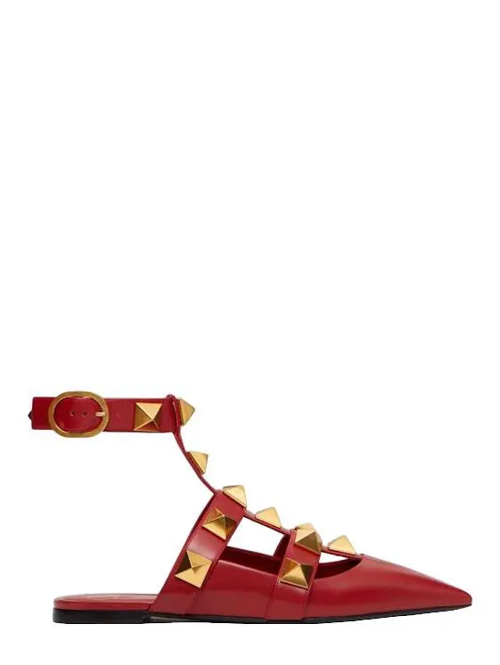 Valentino Garavani Roman Stud Ballet Flats - Red