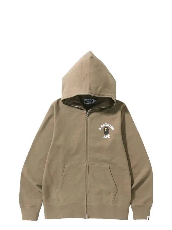 A BATHING APE College One Point Online Exclusive Full Zip Hoodie - Beige