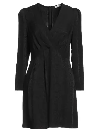 Sandro Mini Flared Jacquard Dress - Black