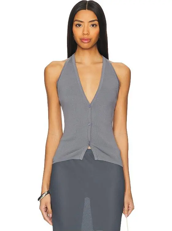 Lioness Brat Halter Top - Grey