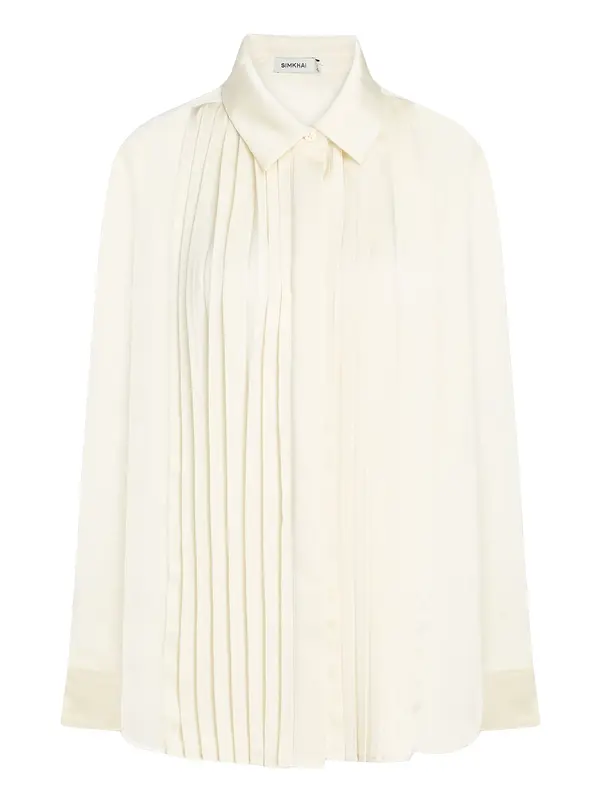 Simkhai Vinka Pleated Shirt - Ivory