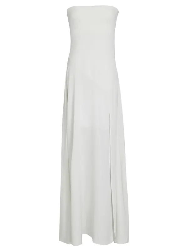 Simkhai Kory Strapless Knit-paneled Maxi Dress - Ivory