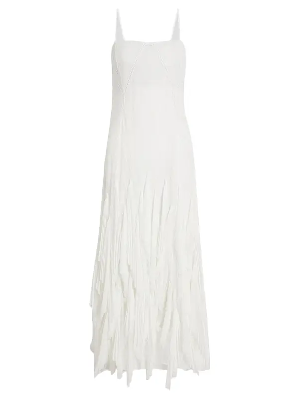 Simkhai Gertrude Pleated Chiffon And Lace Gown - White