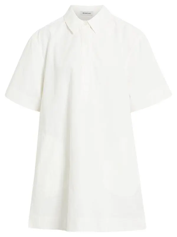 Simkhai Lucienne Mini Shirt Dress - White