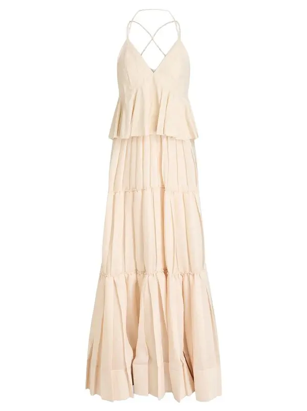 Simkhai Delania Tiered Maxi Dress - Ecru