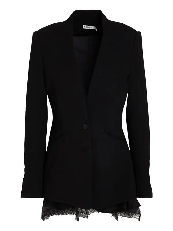 Simkhai Allie Lace-trimmed Cady Blazer - Black