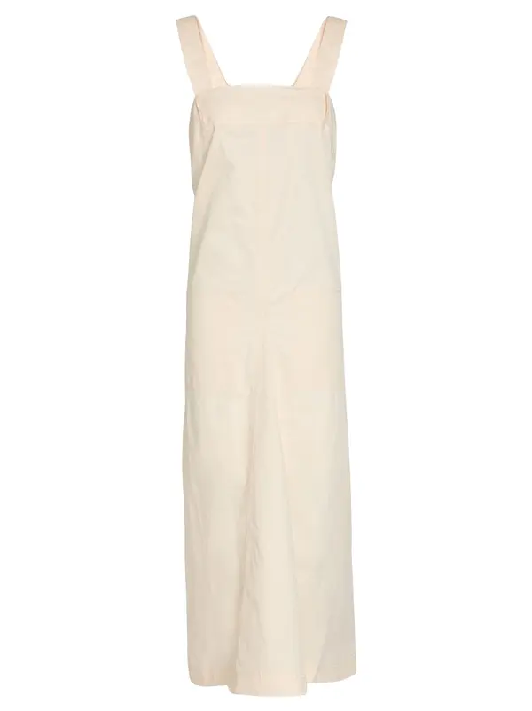 Tibi Pleated Cotton Midi Dress - Cream