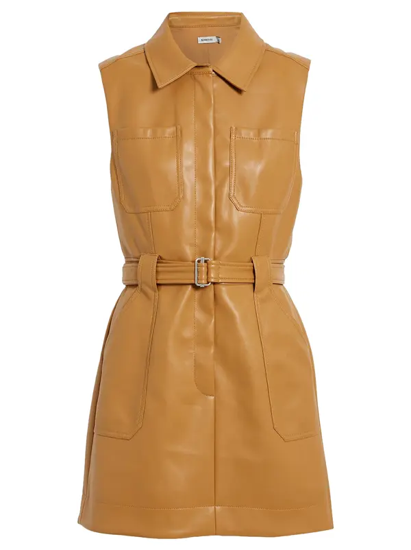 Simkhai Pax Belted Mini Dress - Camel