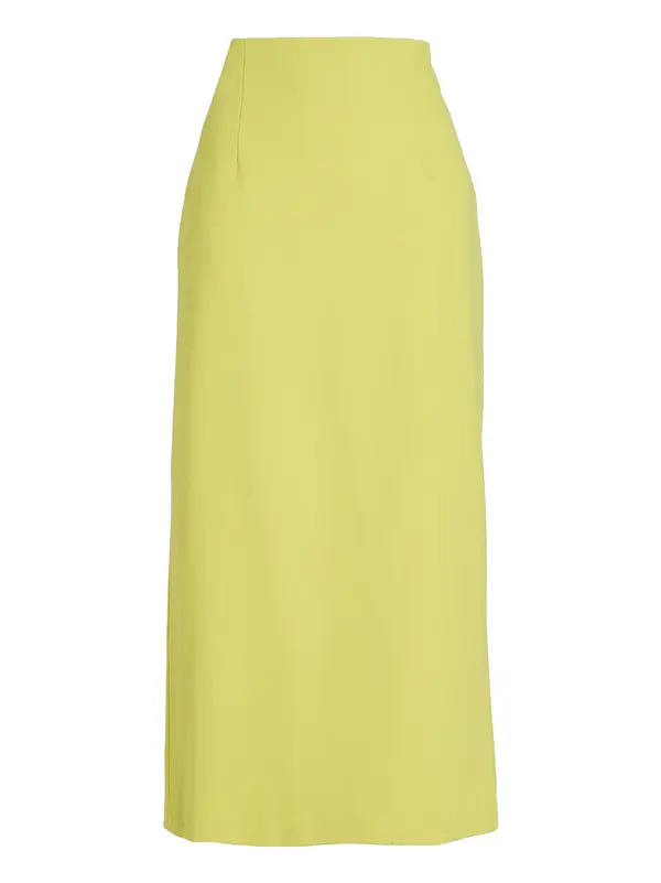 Tibi Jersey Midi Skirt - Lime Green